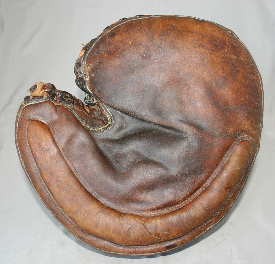 Early Laced Basketball/Early 1900s Spalding Crescent Catchers Mitt